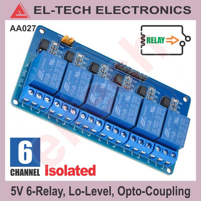 Jual RELAY Modul Switch Isolated Opto Coupling 6 Channel 5V 12V 24V ...