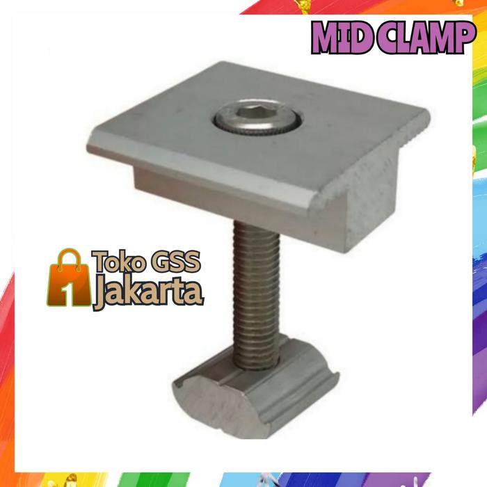 Jual Mounting bracket panel surya mid clamp mounting solar panel ...