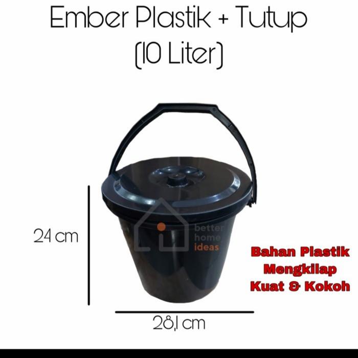 Jual Ember Hitam 10 Liter | Ember Tutup Gagang | Ember Plastik |Ember ...