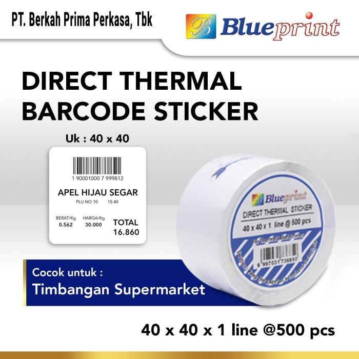 Promo Direct Thermal Sticker 40 x 40 BLUEPRINT Label Stiker 40x40 mm 1 ...