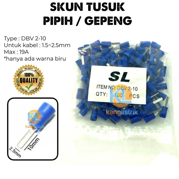 Jual SKUN PIN TUSUK GEPENG 1.5~2.5mm / SKUN KABEL TUSUK PIPIH DBV 2-10 ...