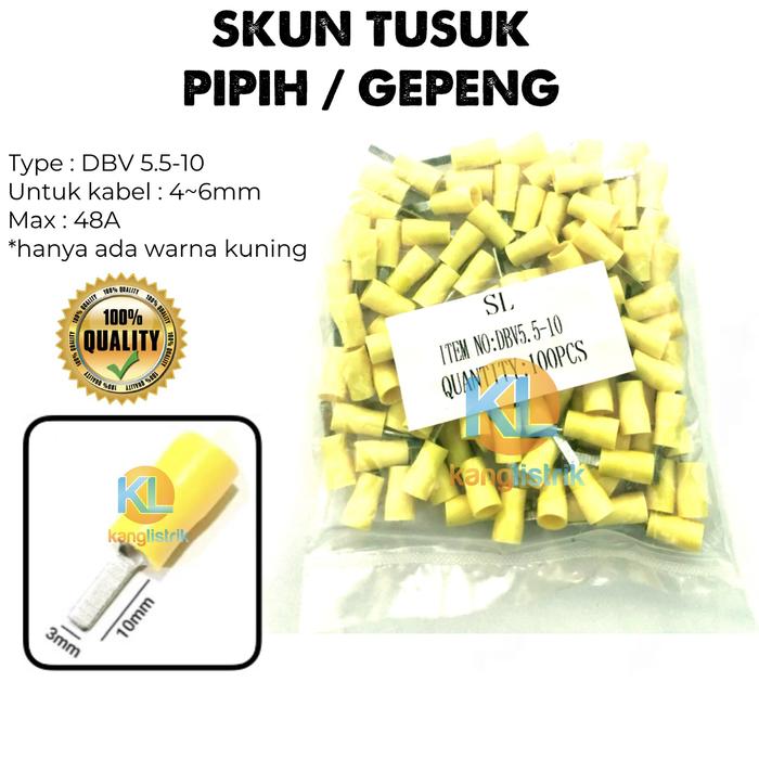 Jual SKUN PIN TUSUK GEPENG 4~6mm / SKUN KABEL TUSUK PIPIH DBV 5.5-10 ...