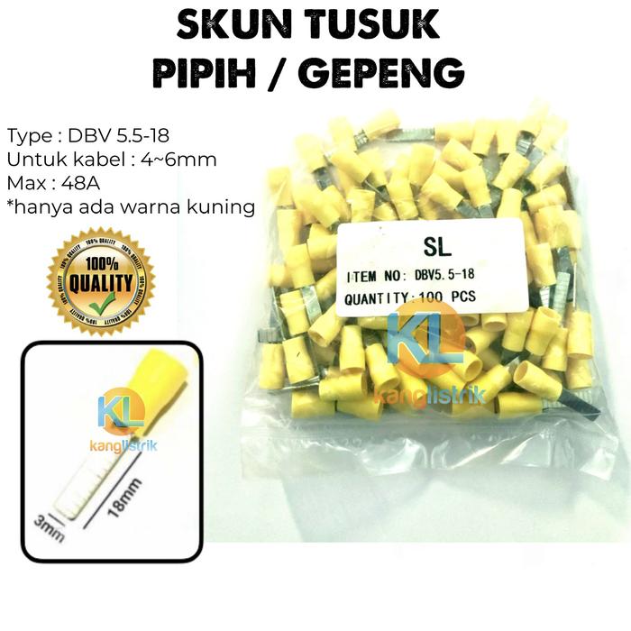 Jual SKUN PIN TUSUK GEPENG 4~6mm / SKUN KABEL TUSUK PIPIH DBV 5.5-18 ...