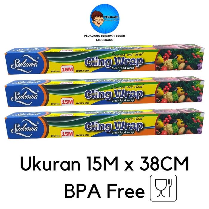 Jual Cling Wrap Plastik Wrap Wrapping Makanan Sukawa 15m x 38cm Food ...
