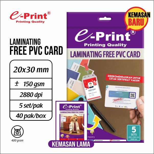 Jual Kertas PVC bahan ID Card Ukuran 200mm X 300mm 5set e-Print ...