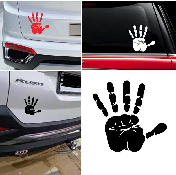 Jual Stiker Lucu Body Kaca Mobil Unik Lucu Cutting Sticker Stop Hand ...