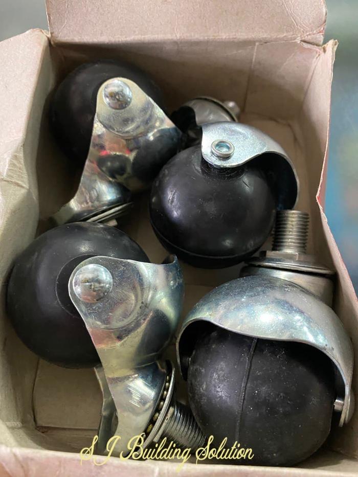 Jual Roda Karet Bulat Hidup Roda Hitam 2" Inch SKK Roda Caster Trolley ...