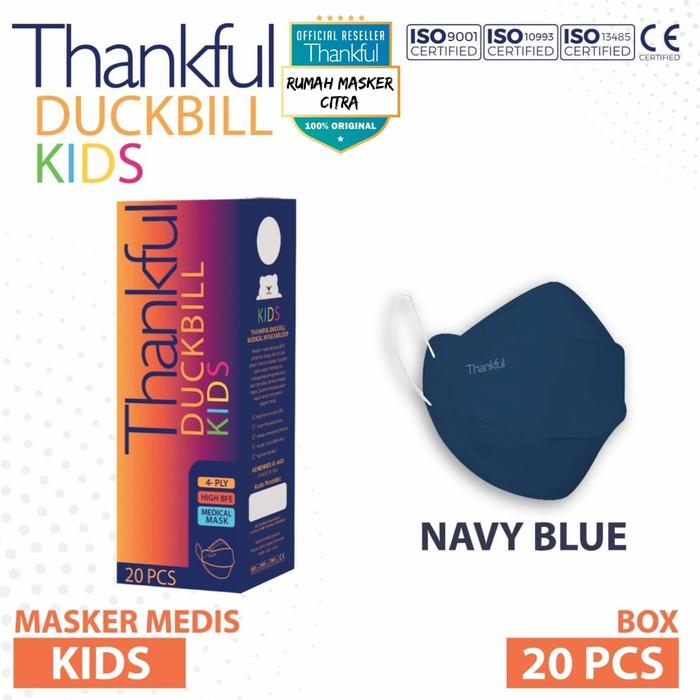 Jual Masker Medis Thankful Duckbill 4Ply 4D Kids 7-14 years Buy 1 free ...