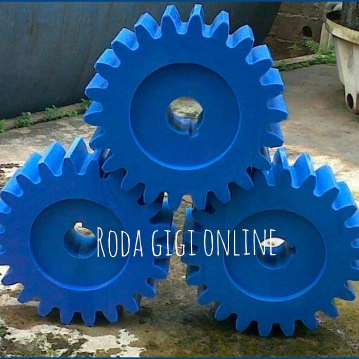 Jual roda gigi lurus plasik baja nylon mc blue spur gear custom ...