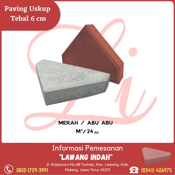 Jual Paving Topi Uskup Murah Tebal 8 cm di Jawa Timur - Merah, 30 x 21 ...