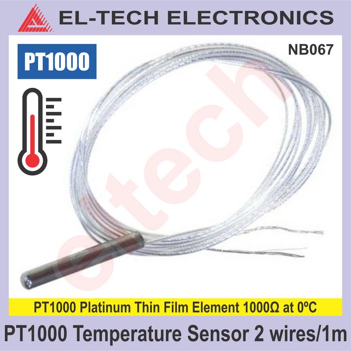 Jual PT-1000 PT1000 PT 1000 ohm 1K Sensor Temperature Suhu + Cable ...