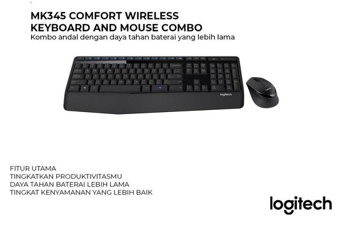 Jual KEYBOARD MOUSE Logitech Wireless MK 345 Multimedia - Kota Denpasar ...