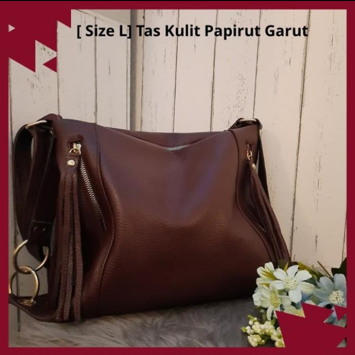 Jual [Size L] tas wanita asli kulit Garut papirut - motif kulit jeruk ...