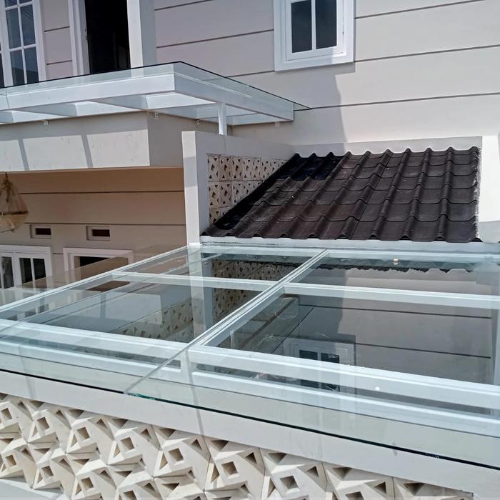 Jual Atap Kaca Kanopi Kaca Tempered 10mm Rangka Kota Tangerang