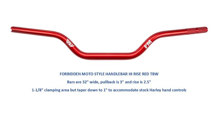 Jual FORBIDDEN MOTO #825-05065 STYLE HANDLEBAR HI RISE RED 3.5" TBW FM ...