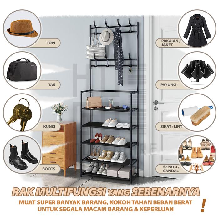 Jual Hugo Rak Sepatu Serbaguna Multifungsi Stand Hanger Gantungan Baju ...