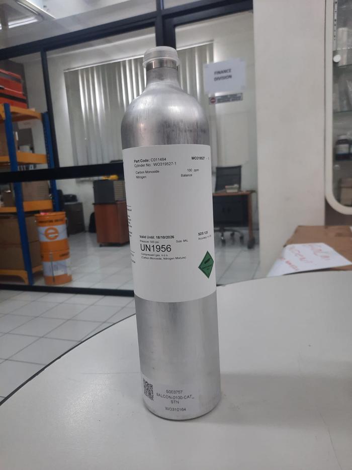 Jual Cylinder Gas 100 PPM Carbon Monoxide (CO) - N2 Balance - 8AL/58LT ...