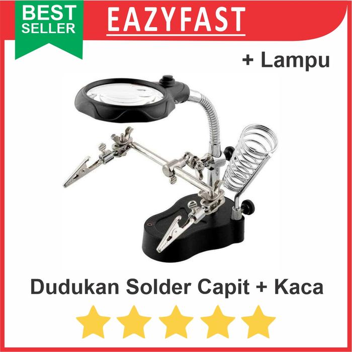 Jual Dudukan Stand Holder Tempat Solder + Capit Pegangan + Kaca ...
