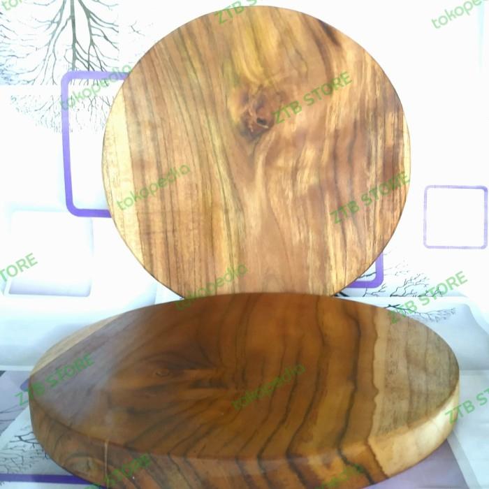 Jual Talenan Bulat Kayu Jati 25 Cm Tebal 2-2,2 Cm Solid Tanpa Sambungan ...