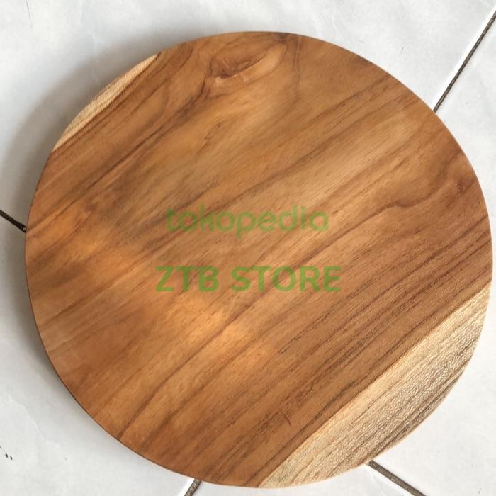 Jual Talenan Bulat Kayu Jati 25 Cm Tebal 2-2,2 Cm Solid Tanpa Sambungan ...