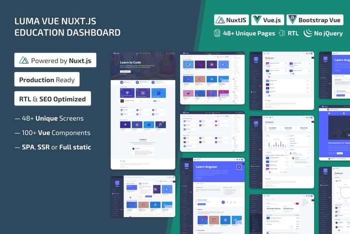Jual Luma Nuxt - Vue Learning Management System / Web Template - Admin - Kota Bekasi - Geek Lab ...