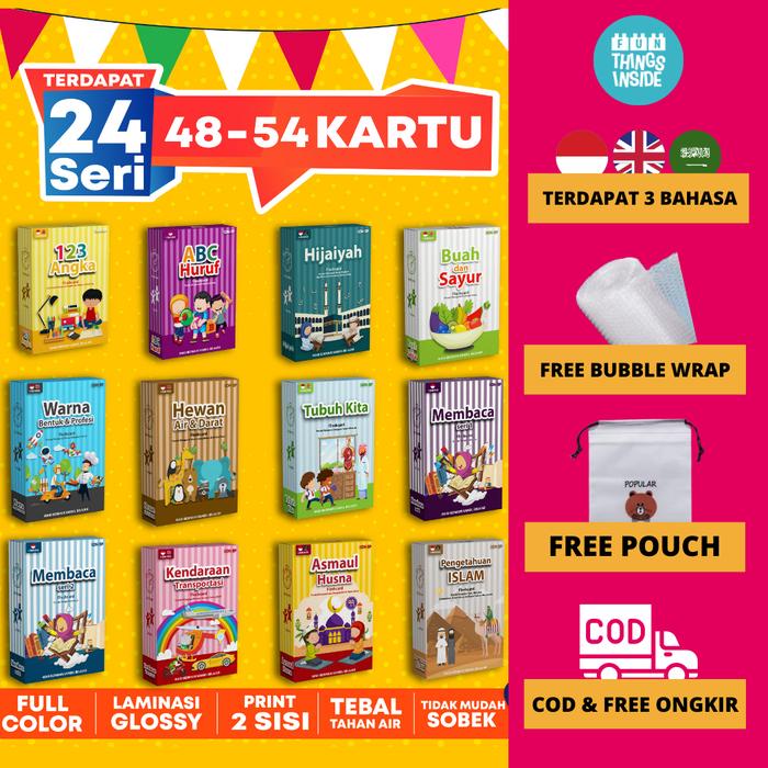 Jual Flash Card Kartu Edukasi Anak Konsep Belajar Balita / Anak 1-7 ...