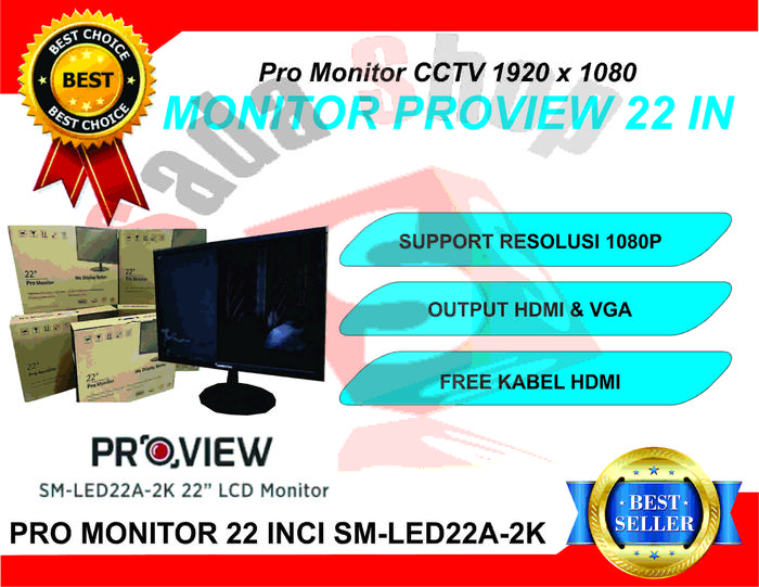 Jual Monitor LED PROVIEW 22 Inch UL-LED22A-2K HDMI VGA 1080P ...