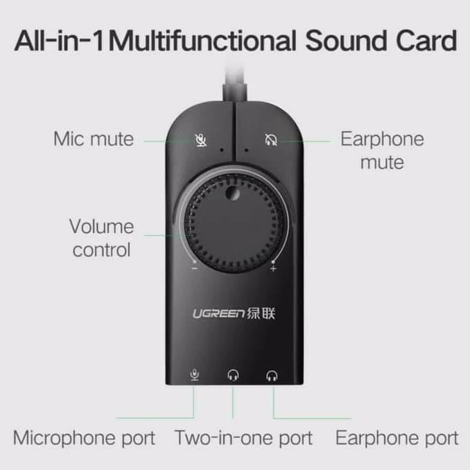 Jual Ugreen Soundcard Usb To Aux Audio Mic - Ugreen Usb Sound Card ...