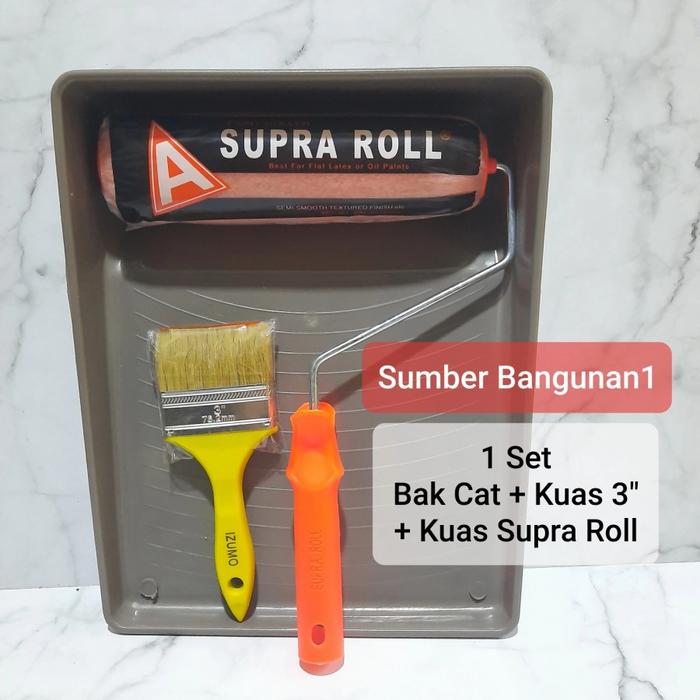 Jual Bak Cat 1 set + Supra Roll ROLSET + kuas cat tembok 3" inch Roller ...