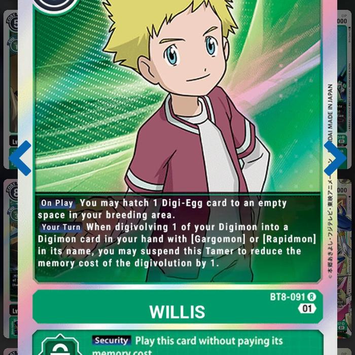 Jual Digimon Card Willis BT8-091 R - Kota Pontianak - Equator Card Centre | Tokopedia
