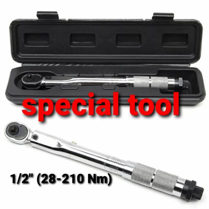 Jual spicial tool torque wrench kunci momen torsi 28 - 210Nm 1/2" - Kab ...