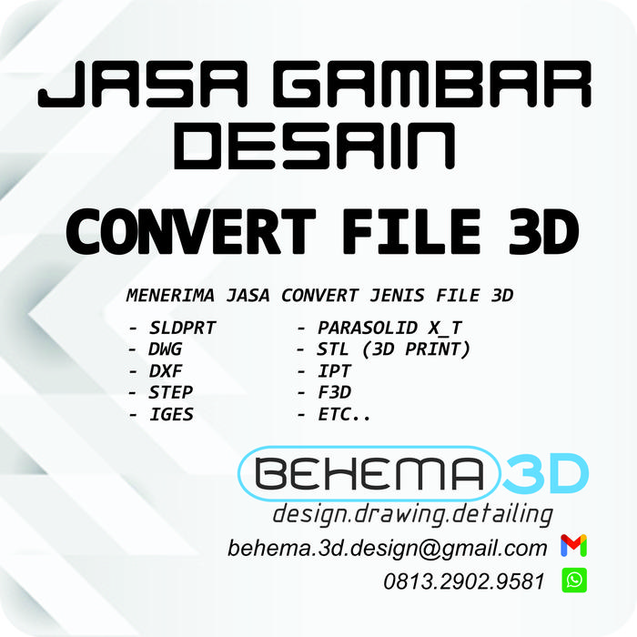 Jual JASA CONVERT GAMBAR DESAIN 2D&3D|SLDPRT DWG DXF STEP IGES X_T STL ...