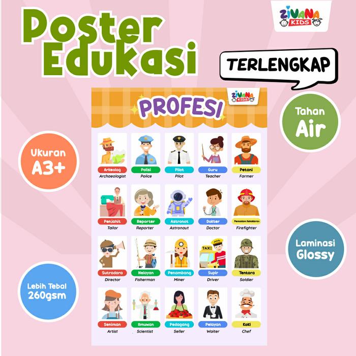Promo POSTER EDUKASI ANAK MENGENAL PROFESI / PEKERJAAN - Kota Surabaya ...