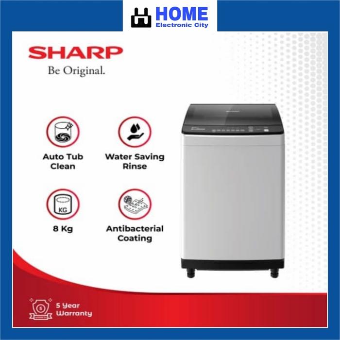 Jual SHARP MESIN CUCI ESM-8000-TGG 8KG 1 TABUNG ESM-8000-TGG TOP ...