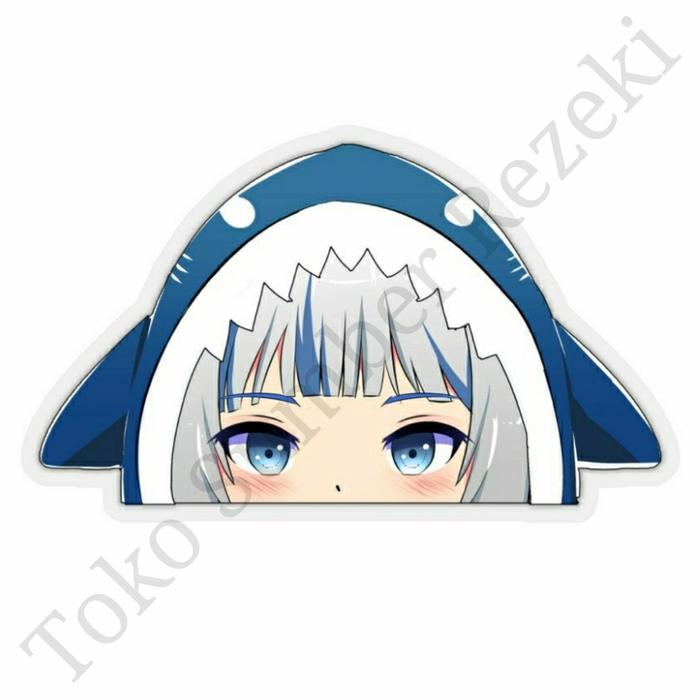 Jual Sticker Gawr Gura Kepala Besar Stiker Big Head Car Auto Window ...