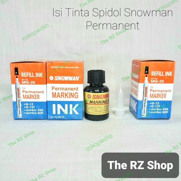 Jual Isi Ulang Tinta Spidol Snowman Permanent MIG-20 (Snowman) - Biru ...