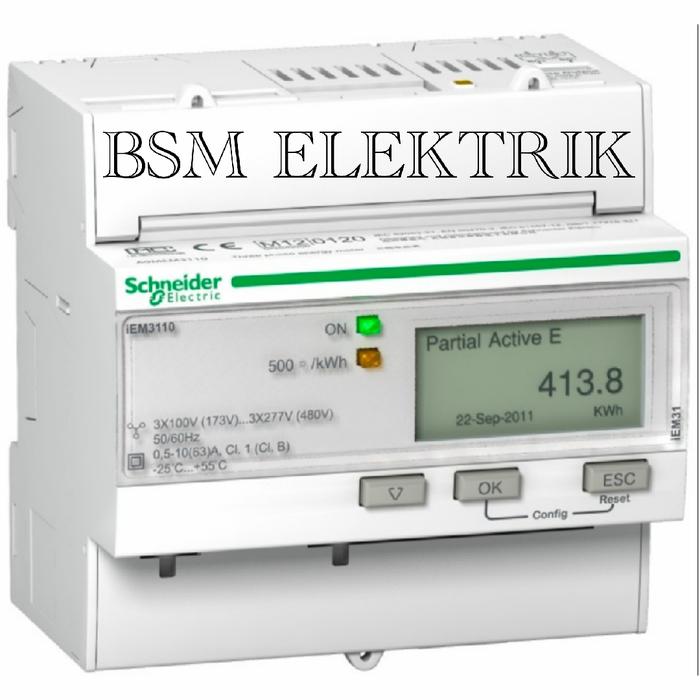 Jual KWh Meter 3P 63A Pulsa Output A9MEM3110-TERA Schneider - Kota ...