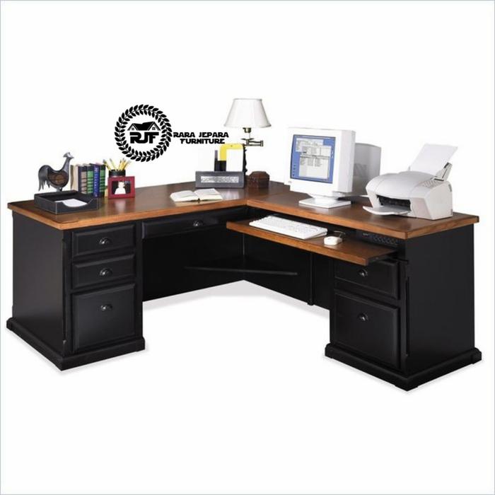 Jual meja kantor letter l meja kantor jati L meja kantor minimalis ...