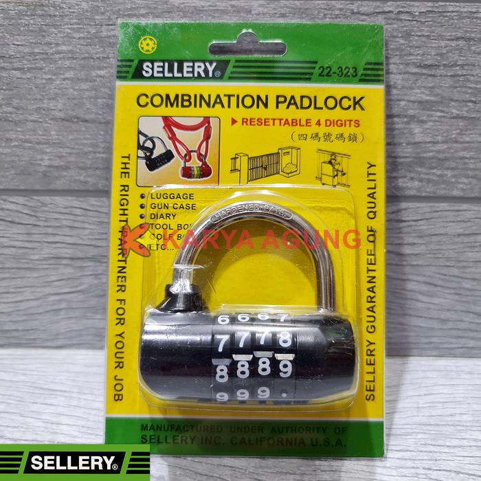 Jual Gembok Kode Angka Kombinasi 4 Digit SELLERY Combination Padlock ...