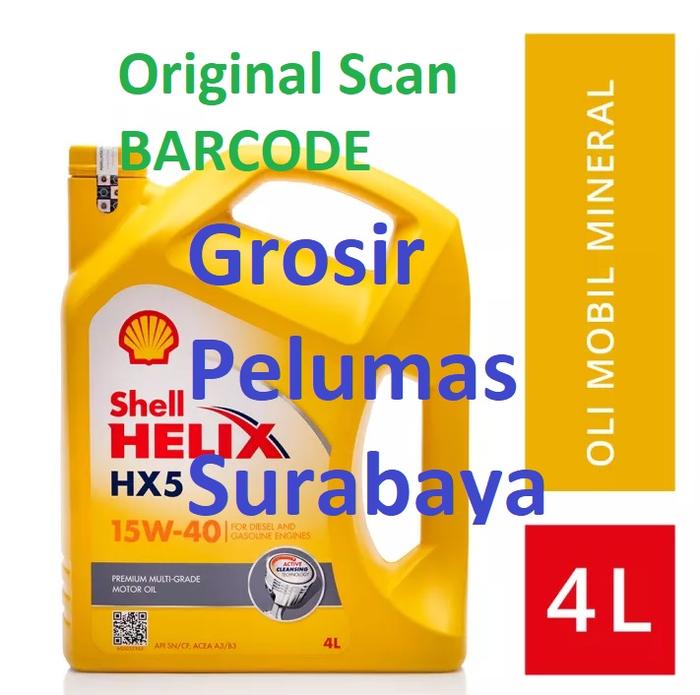 Jual Oli Mobil Original Scan Barcode Shell Helix HX5 15w/40 galon 4 ...