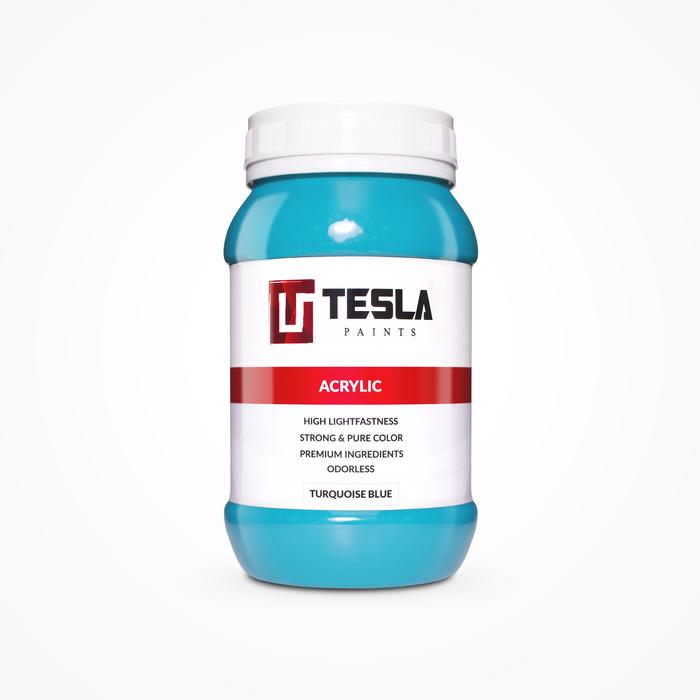 Jual Tesla paints 500ml cat akrilik - acrylic paint - Turquoise Blue ...