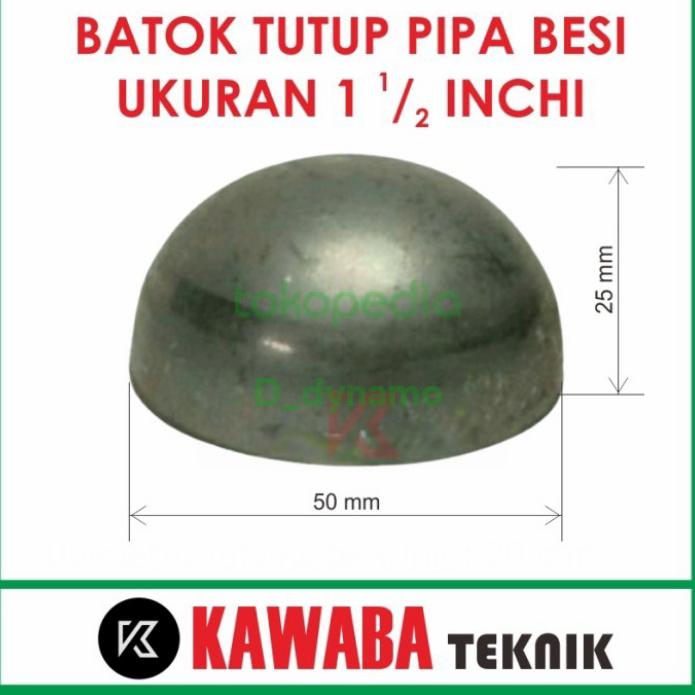 Jual batok tutup pipa UK 1 1/2 inchi, bahan besi plat tampilan 1 muka ...