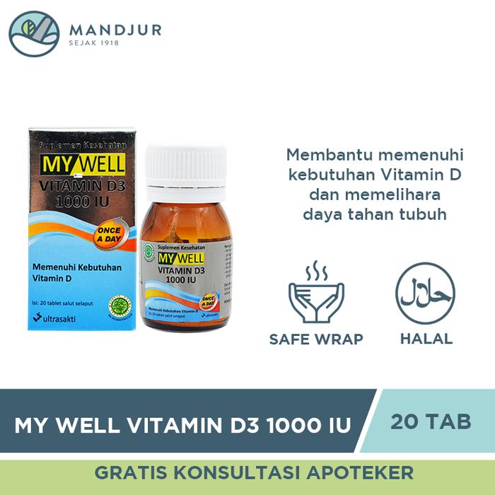 Jual My Well Vit D3 1000 IU 20 Tablet - Suplemen Vitamin D 1000 IU ...