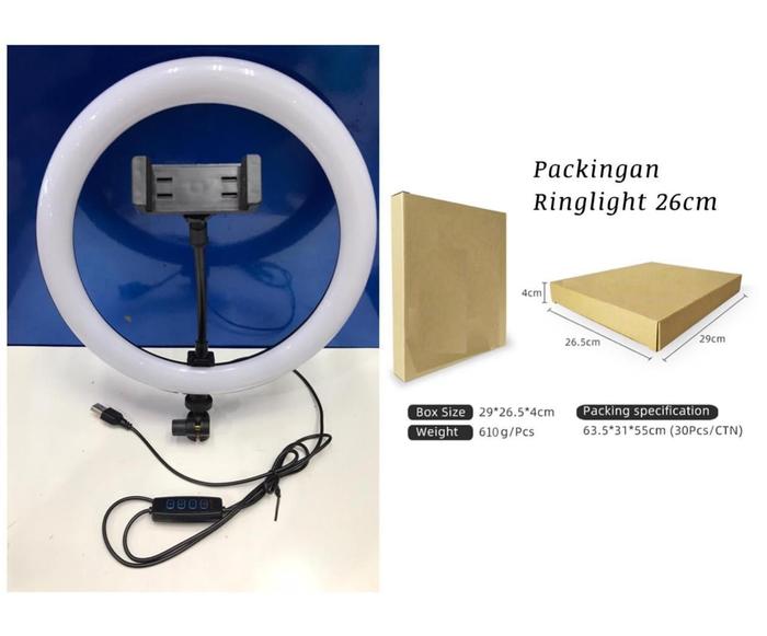 Jual Lampu Ring Light Selfie Led Kamera Bulat 26cm Ring Holder Hp ...