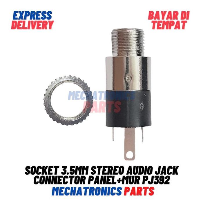 Jual Socket 3.5mm Stereo Audio Jack Connector Panel+Mur PJ392 - Kota ...