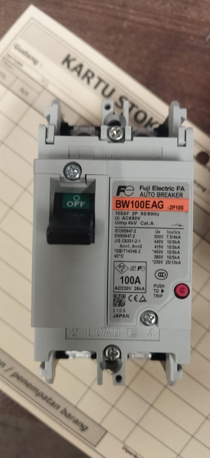 Jual MCCB FUJI 2POLE 100Ampere BW100EAG 2POLE 100A 10KA Fuji Electric ...