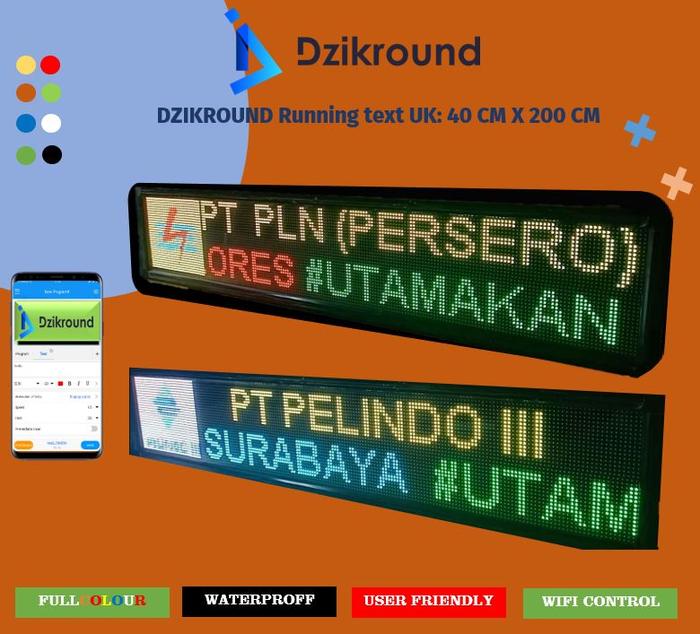 Jual Running text Outdoor Grosir Garansi ukuran 40x200 Fullcolour RGB ...