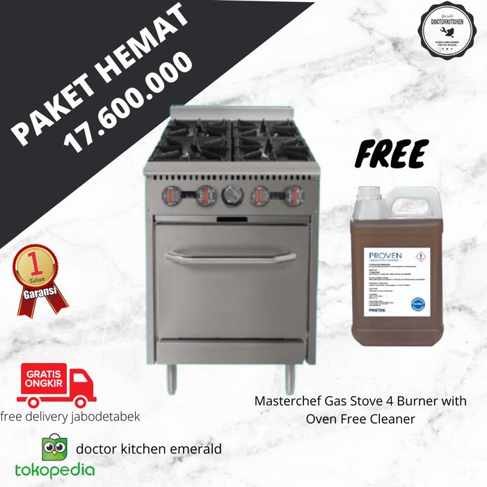 Jual Cooking Line Masterchef Gas Stove 4 Burner with Oven Gratis ...