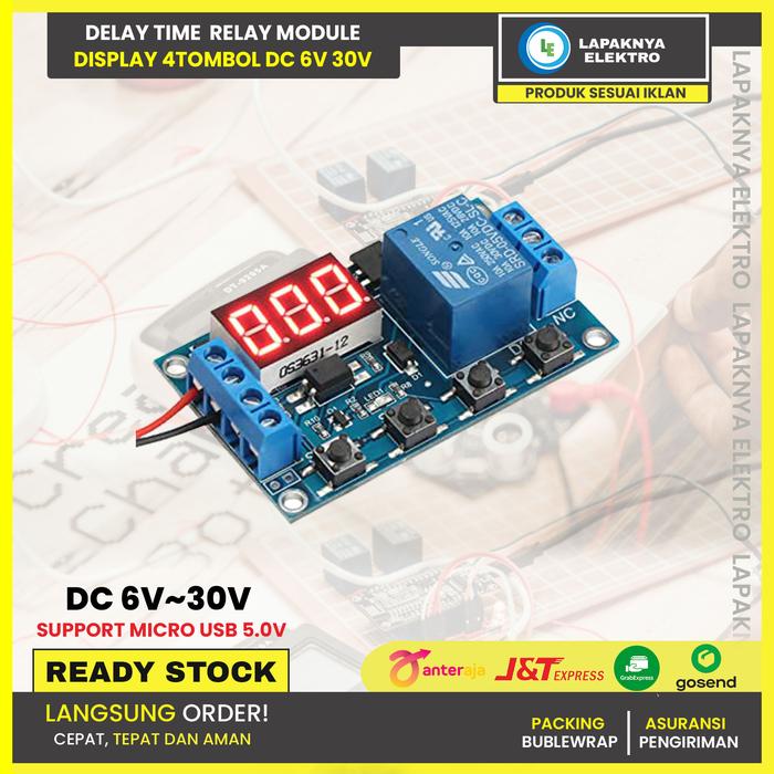 Jual Relay Timer Display Tombol DC 6V 30V Delay Time Module Switch ...