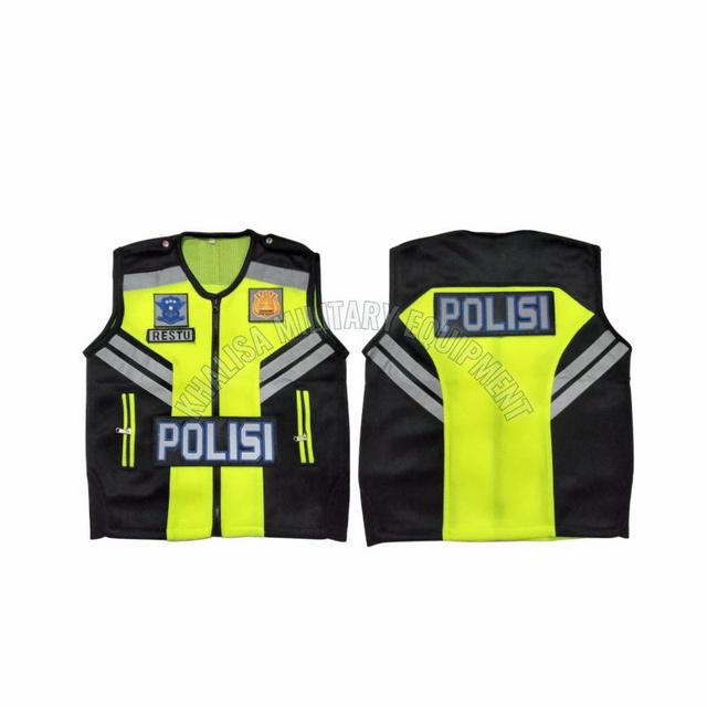 Jual rompi polisi lalu lintas rompi dinas rompi tebal - hitam stabilo ...